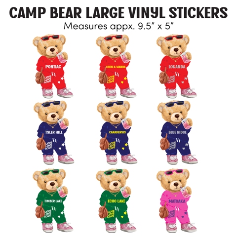 LARGE VINYL SINGLE DECAL (CUSTOM)-CAMP BEARS