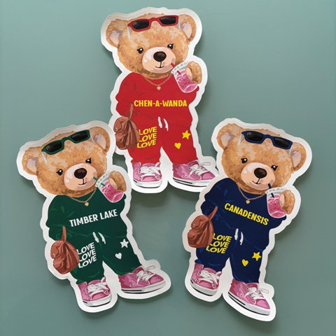 LARGE VINYL SINGLE DECAL (CUSTOM)-CAMP BEARS