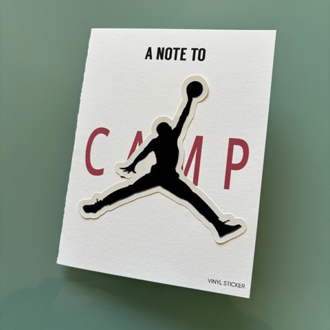 JUMP MAN-STICKER FOLDED NOTECARD