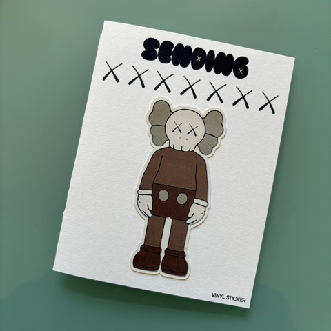 KAWS SKELETON-STICKER FOLDED NOTECARD