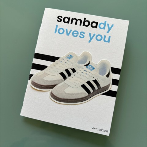 SAMBA-STICKER FOLDED NOTECARD